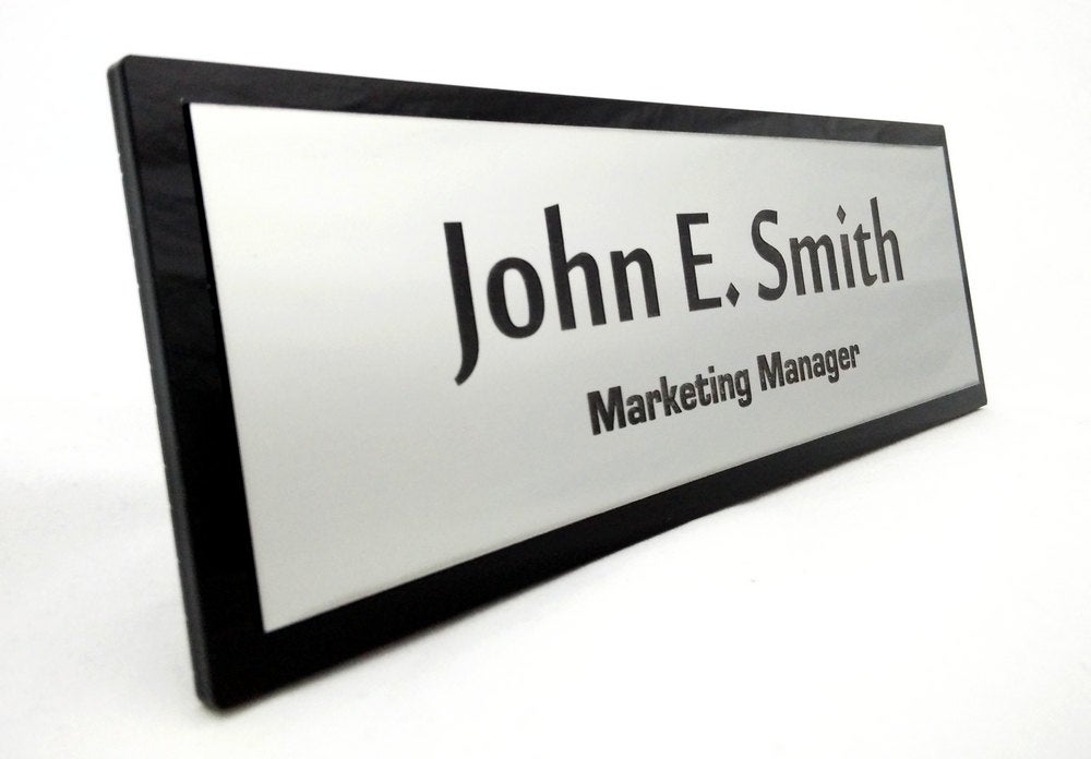 Personalized Acrylic Name Plate with matte aluminium effect ...