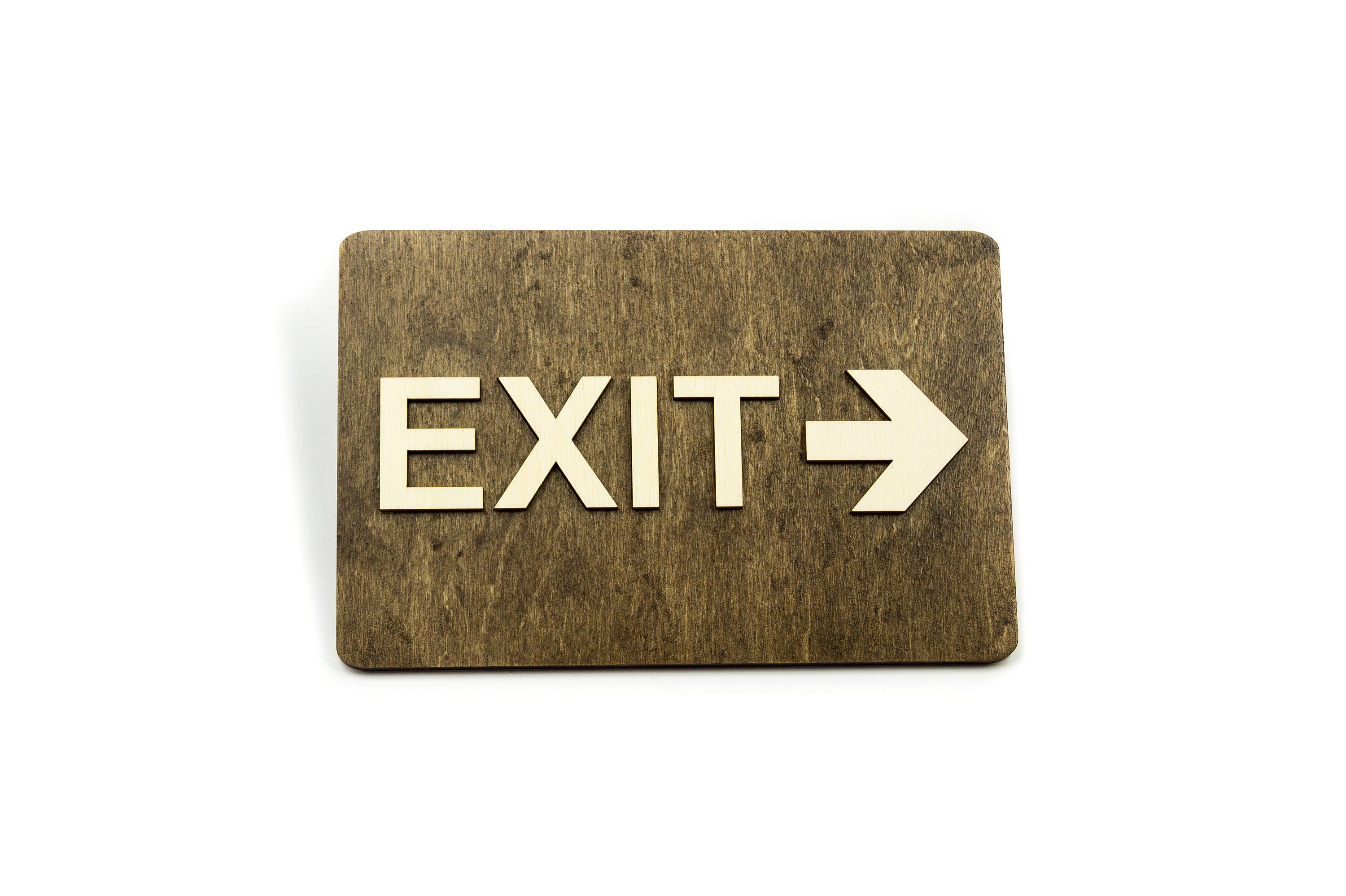 Exit Directional Sign – woodendoorsign.com by Etch.pl