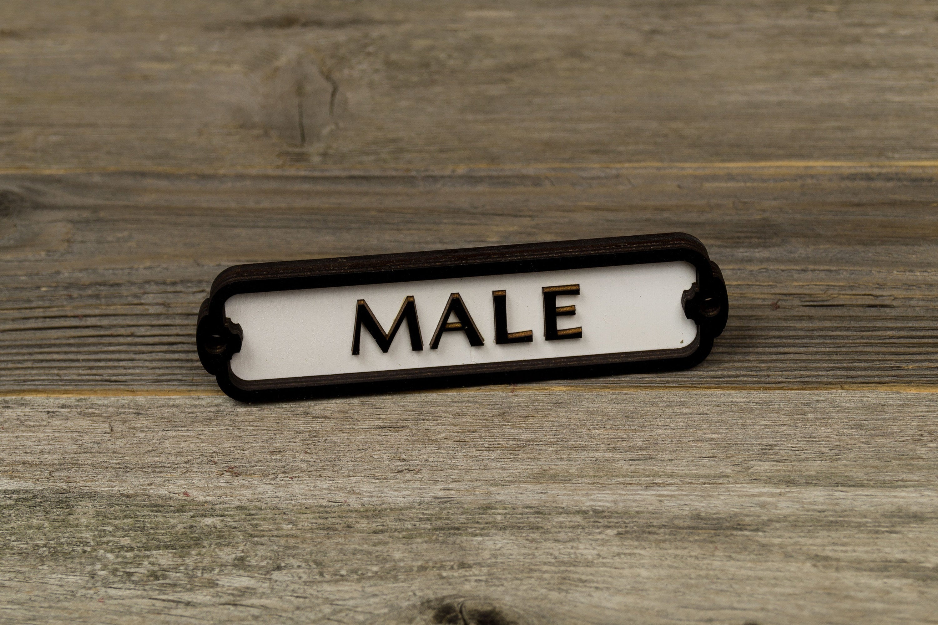 Male Restroom Door Sign – woodendoorsign.com by Etch.pl