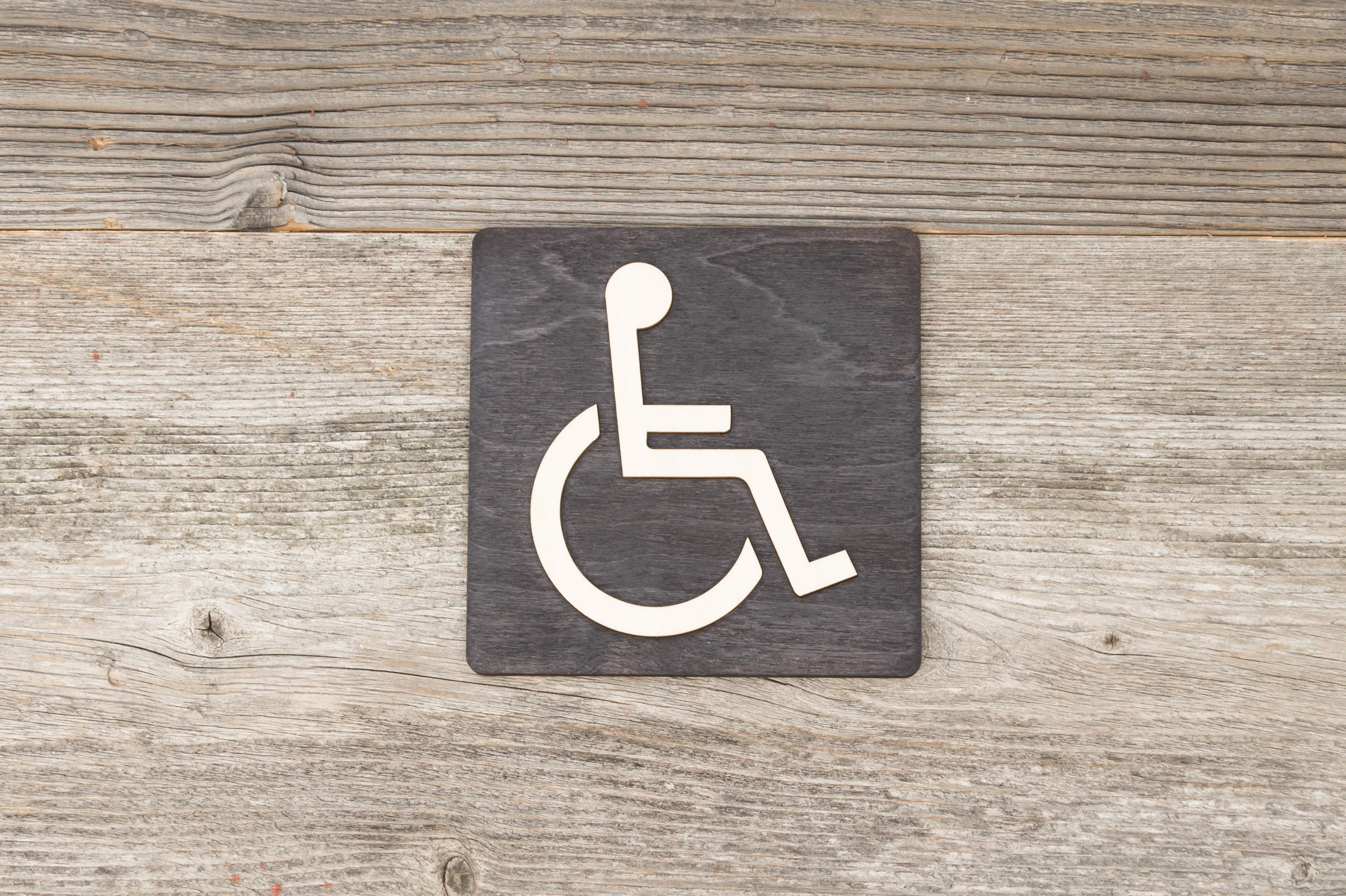 Handicapped Restroom Door Sign – woodendoorsign.com by Etch.pl