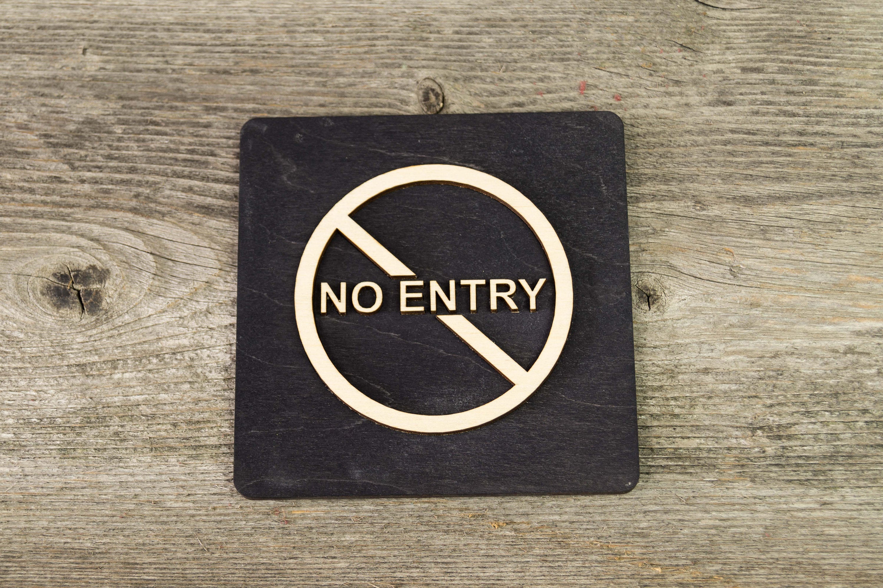 No Entry, Do Not Enter Door Sign – woodendoorsign.com by Etch.pl